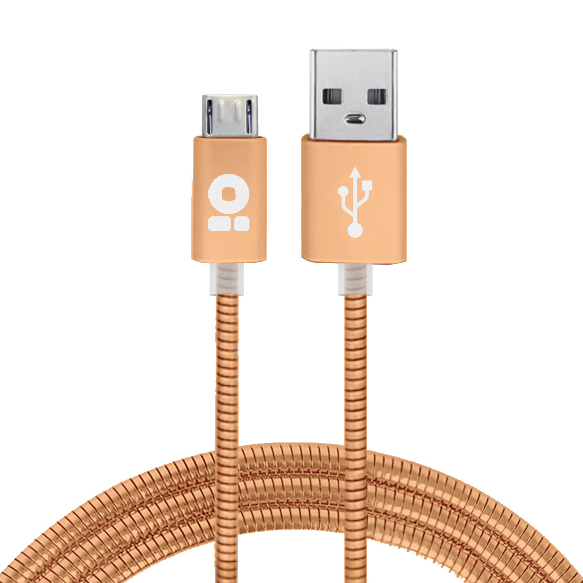 CABLE USB V2.0 TIPO MICRO "B", ACERO INOXIDABLE GOLD, 1.0 M ...