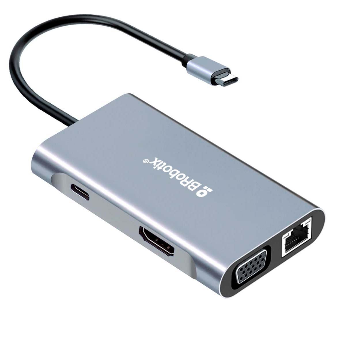 DOCKING 7 EN 1: CONECTOR TIPO C A USB V3.0 x3, RJ45, VGA, HDMI 4K 30HZ ...